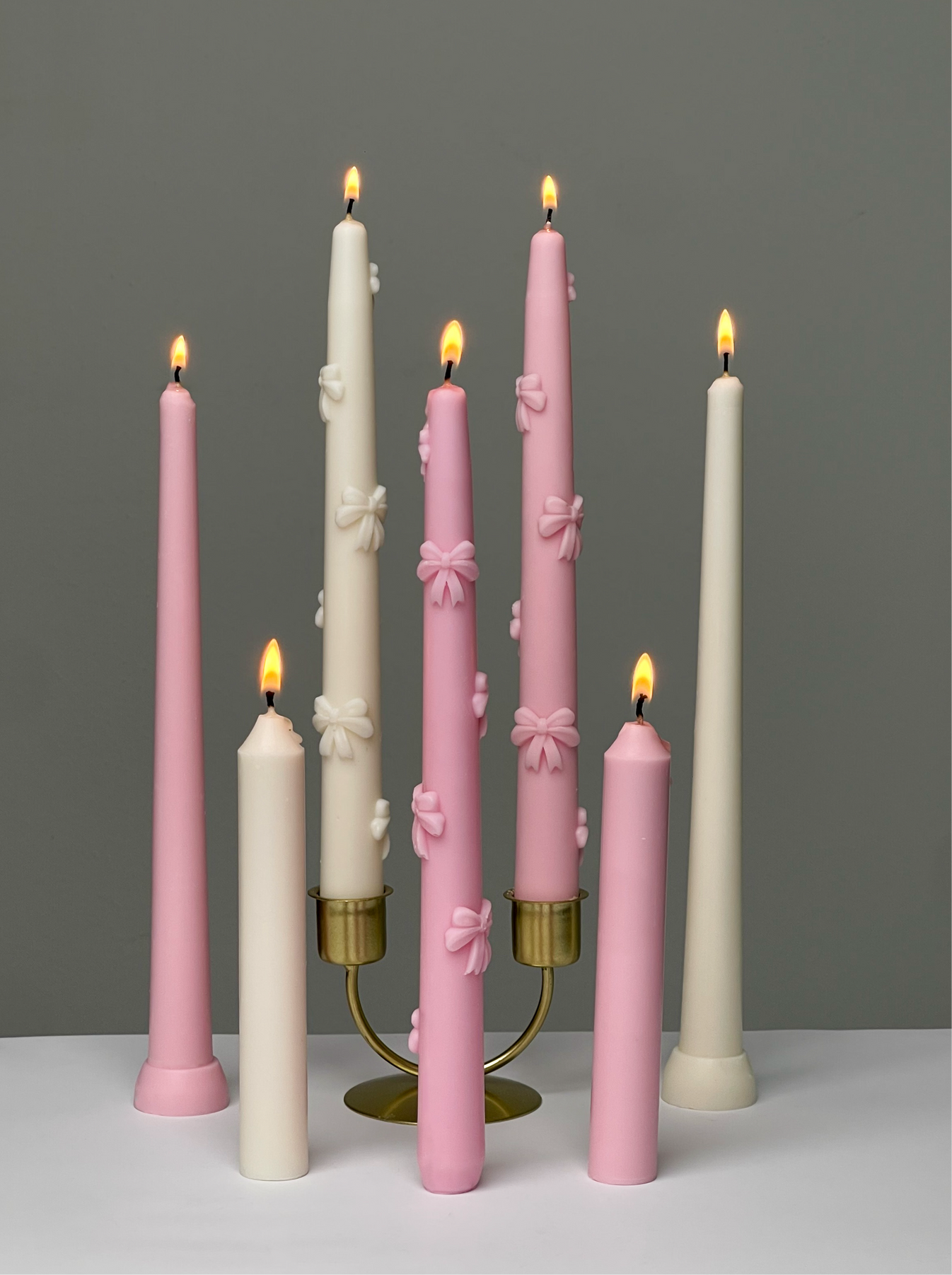 Bow Pillar Candle – Handmade Elegant Tall Soy Wax Candle | Ronaja Home ...